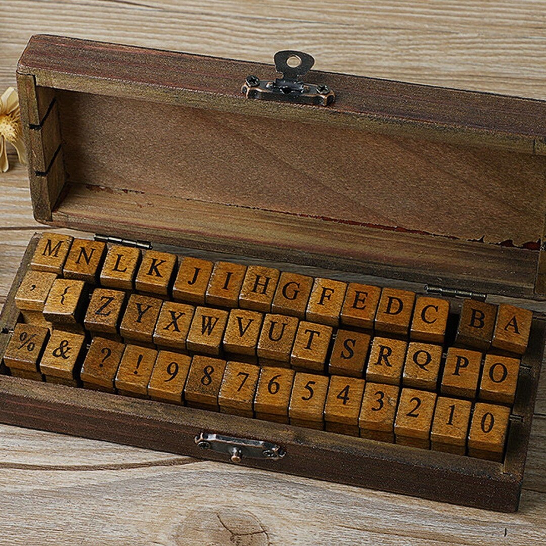 Vintage Alphabet Stamp Set: 42 Wooden Rubber Stamps - Etsy