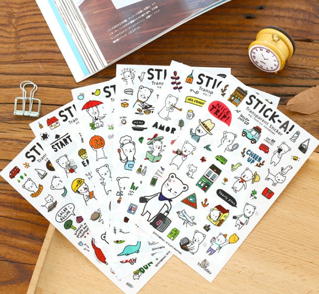 Korean Sticker Stick-a Sticker Set Diary Sticker Deco - Etsy