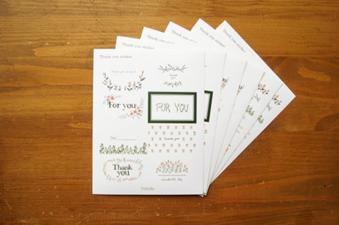 Thank You Sticker Set Diary Sticker Deco Sticker Paper - Etsy
