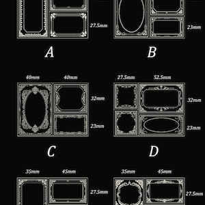Vintage Frame Border Stamp Set(4 Style), Frame Themed Rubber Stamps ...