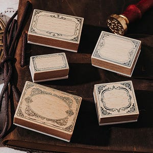 Vintage Frame Border Stamp Set(4 Style), Frame Themed Rubber Stamps ...
