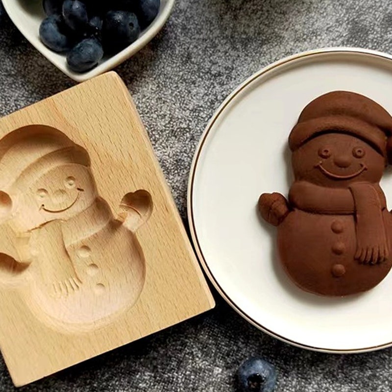 Wood Snowman Cookie Mold - Etsy