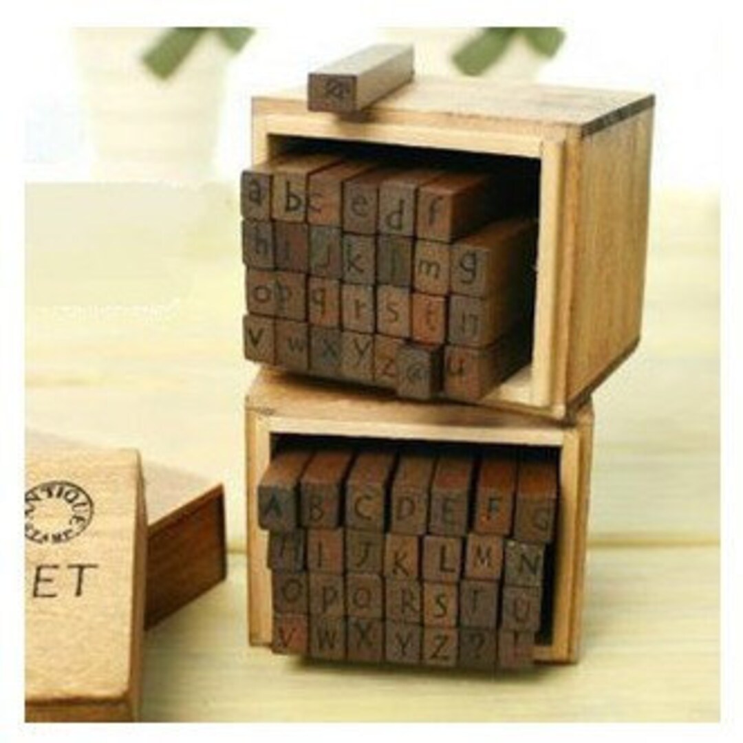 Vintage Alphabet Stamp Set Wooden Rubber Stamp Set Rubber Stamps ...