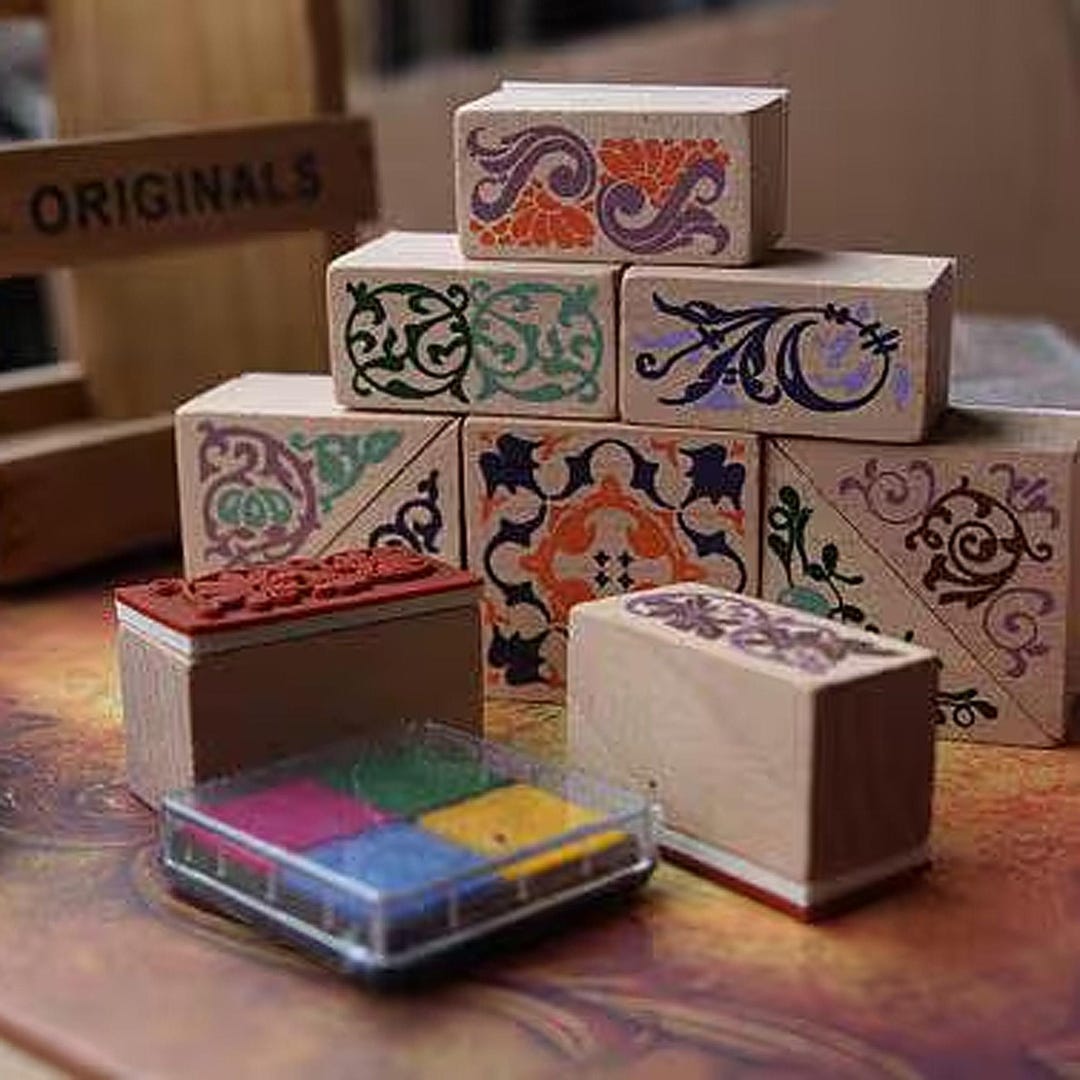 Lace Stamp Set -- Rubber Stamp Set -- Diary Stamps - 10 Pcs Stamps and ...