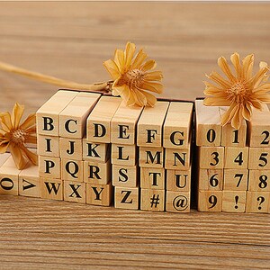 40 Pcs Letter and Number Stamps Set(ink Pad), Alphabet Rubber Stamps ...