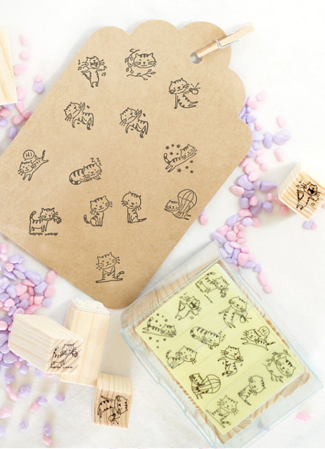 Cat Style Stamp Set -- Korean Rubber Stamps - Etsy