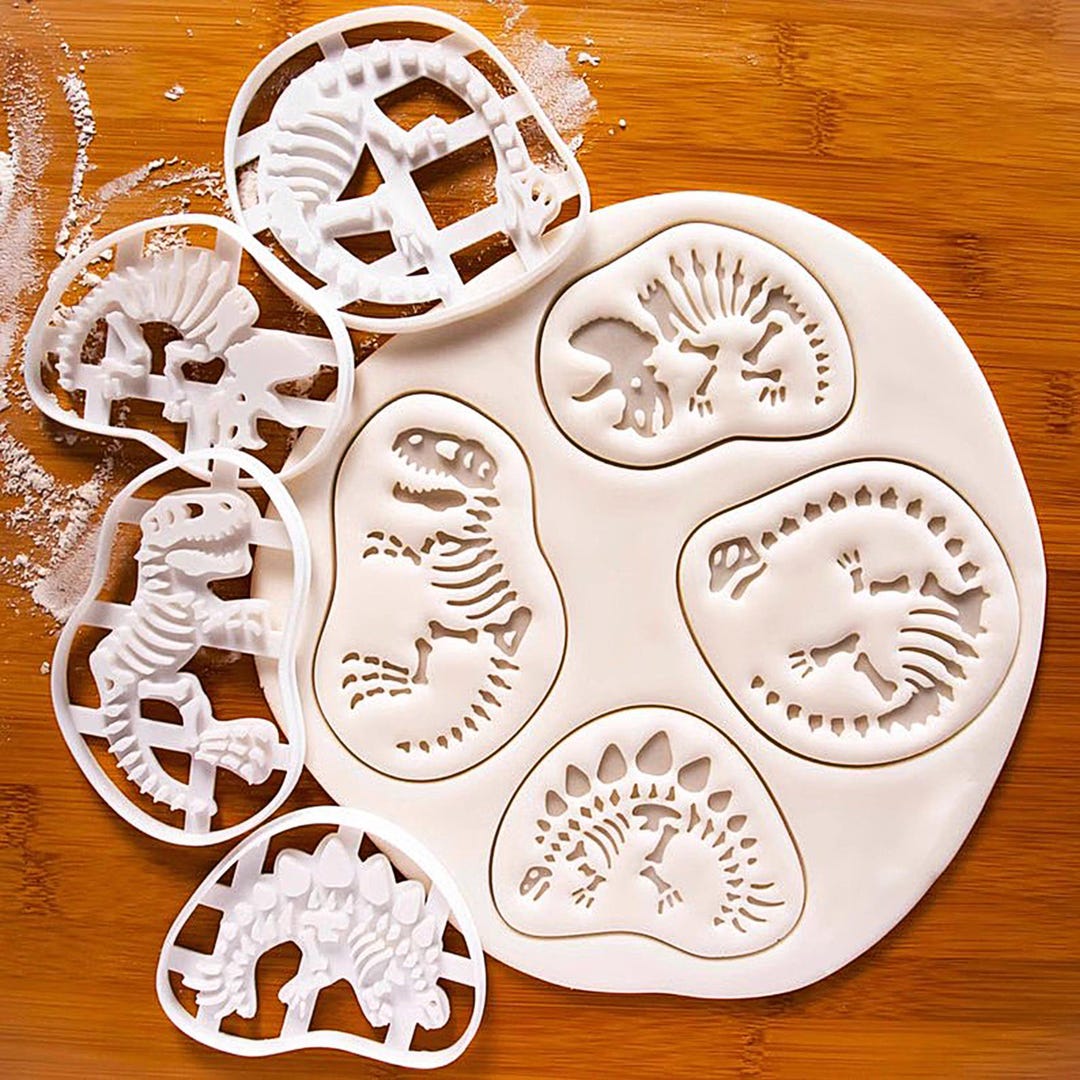Dinosaur Fossil Cookie Mold Set, Biscuit Mold, Embossing Mold, Animal ...