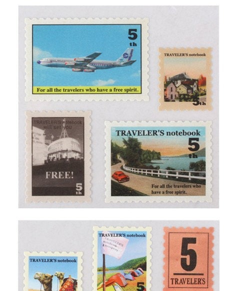 Korea Vintage Paper Deco Sticker Stamp 4 Sheets AH204119 | Etsy