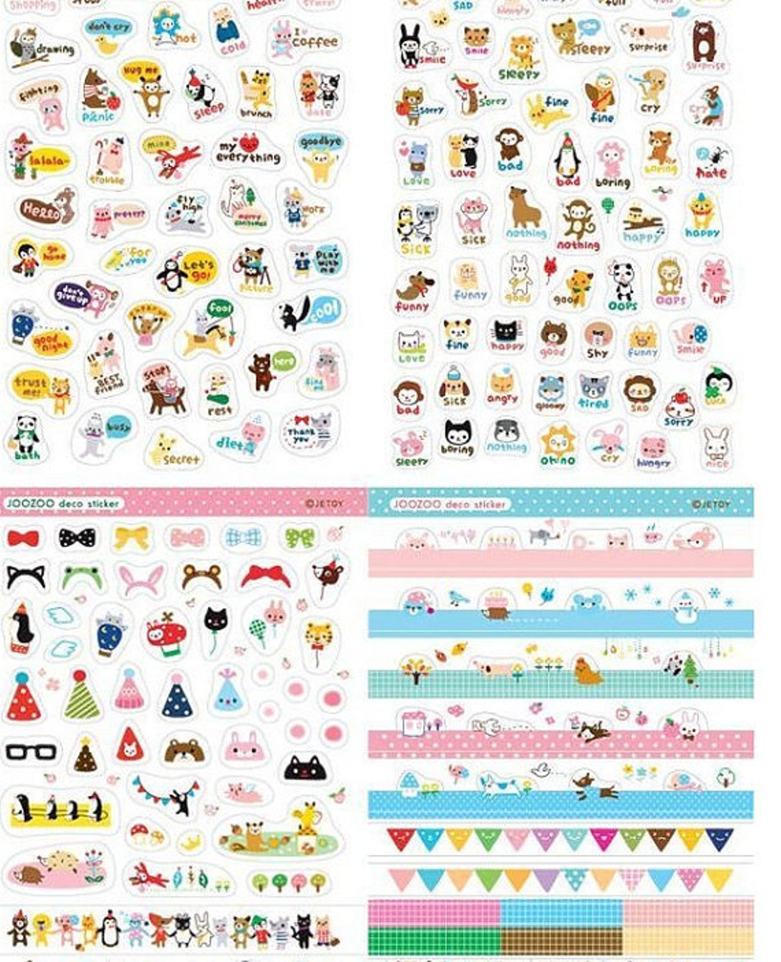 8 Sheets Korea DIY Sticker Set Deco Translucent Sticker Set - Etsy Hong ...