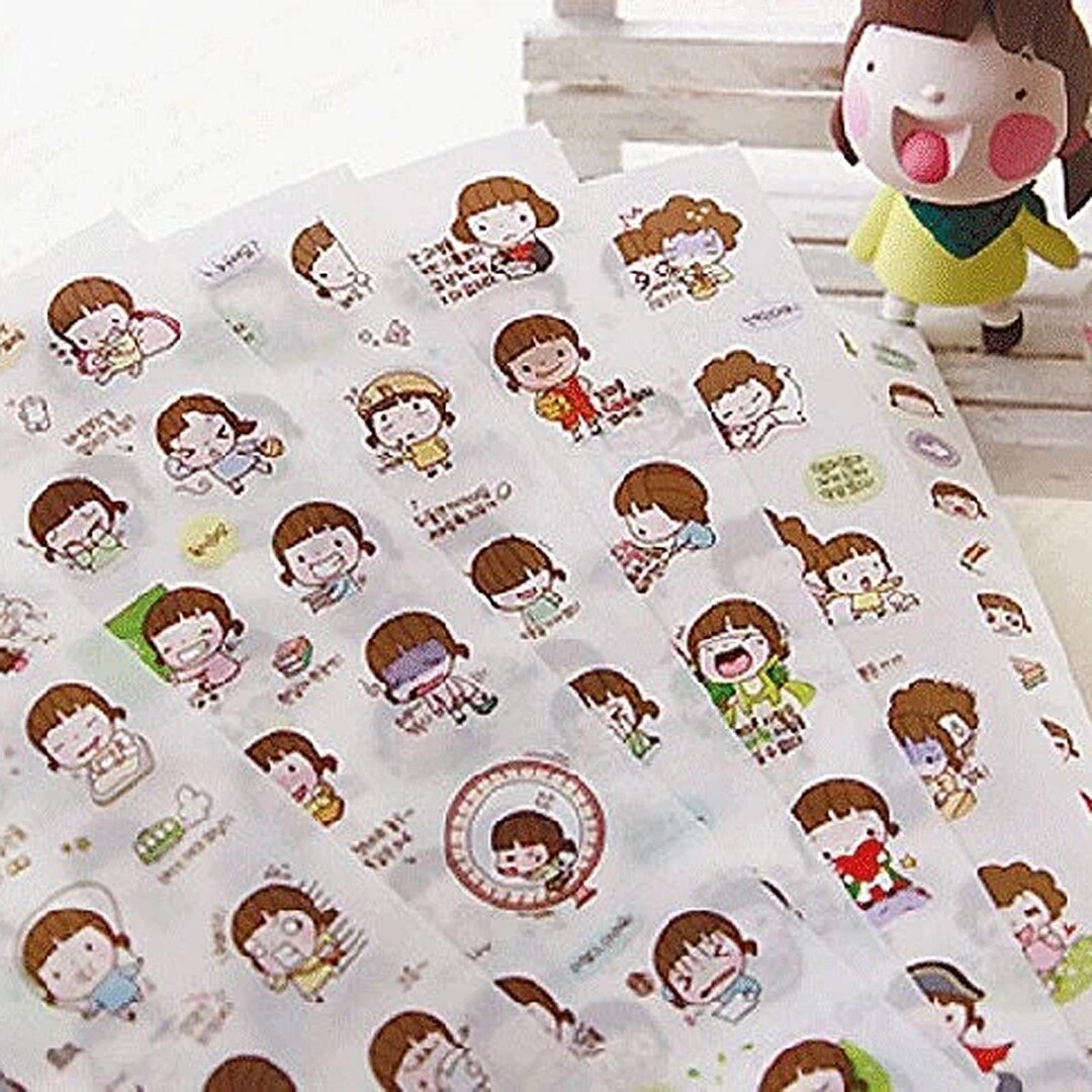 Korea Momoi Cute Little Girl Stickers Set - Deco Sticker - DIY Diary ...