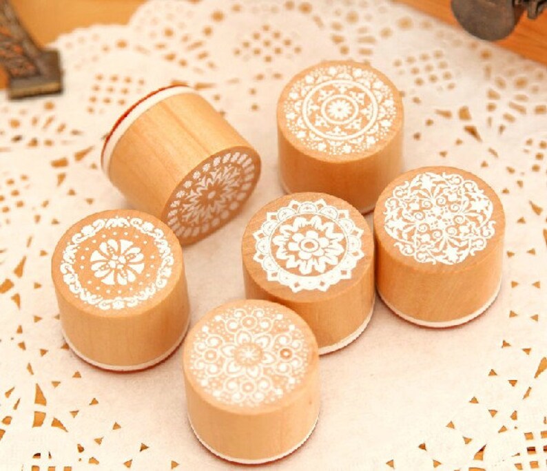 Lace Stamp Set Wooden Rubber Stamp Set Rubber Stamp Set - Etsy