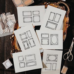 Vintage Frame Border Stamp Set(4 Style), Frame Themed Rubber Stamps ...
