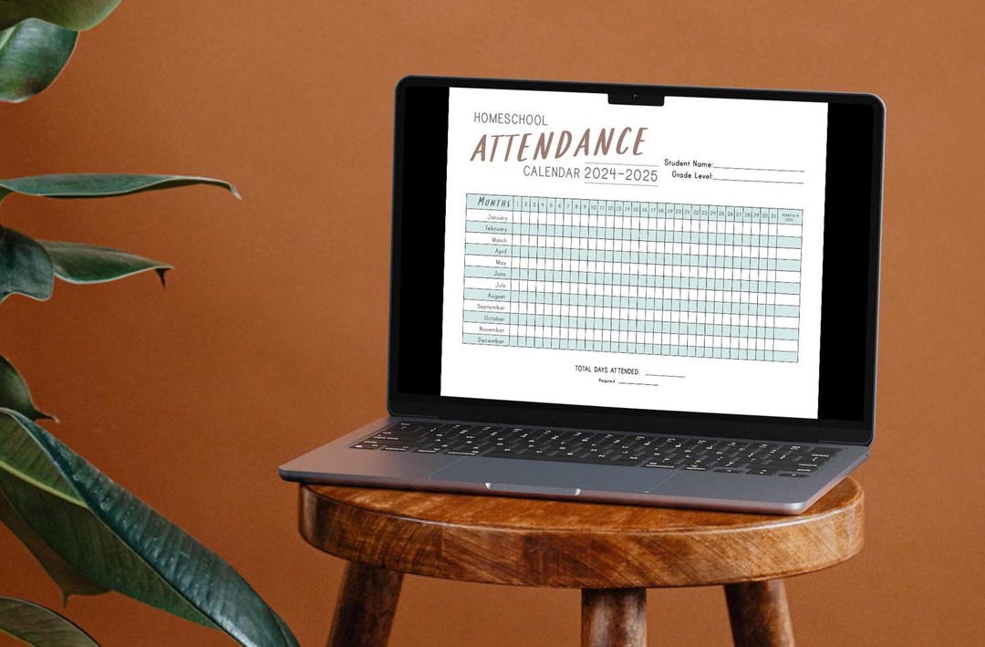 ATTENDANCE SHEET: 2024-2025 Attendance Calendar for Homeschool - Etsy ...