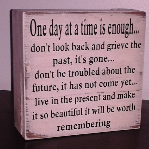 One Day at a Time is Enough Box Sign | Etsy