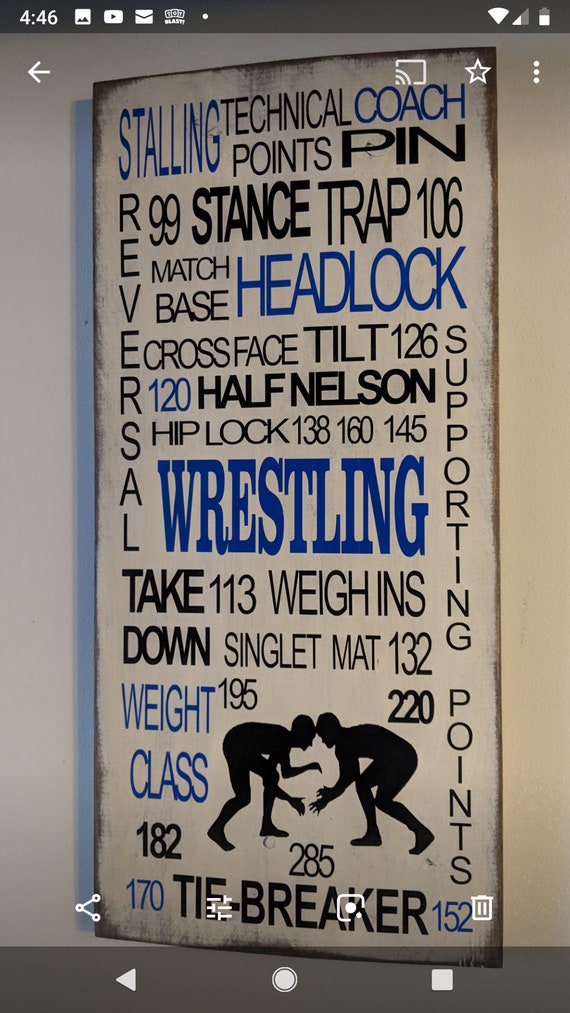 Wrestling Primitve Wood Sign | Etsy