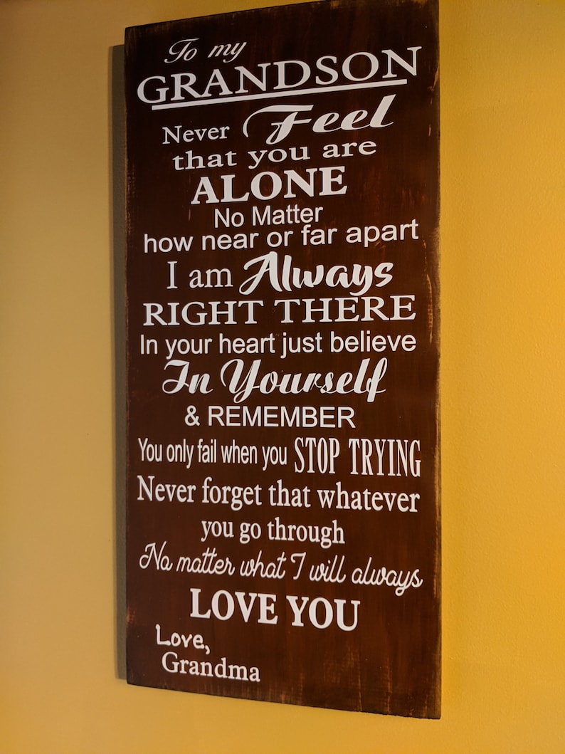 To My Grandson/ Granddaughter Primitive Wood Sign - Etsy