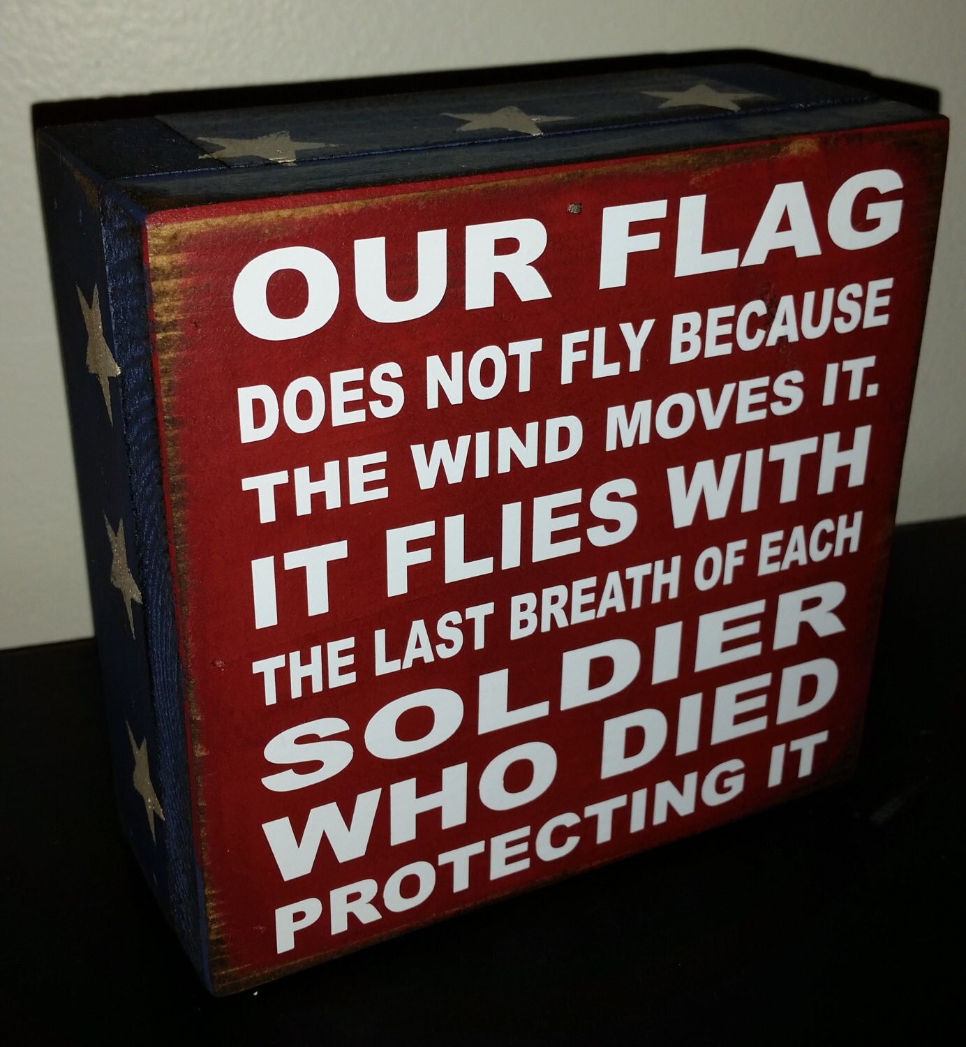 Our Flag Patriotic Box Sign - Etsy