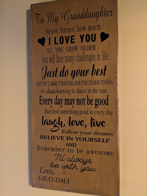 Granddaughter/ Grandson Primitive Wood Sign | Etsy