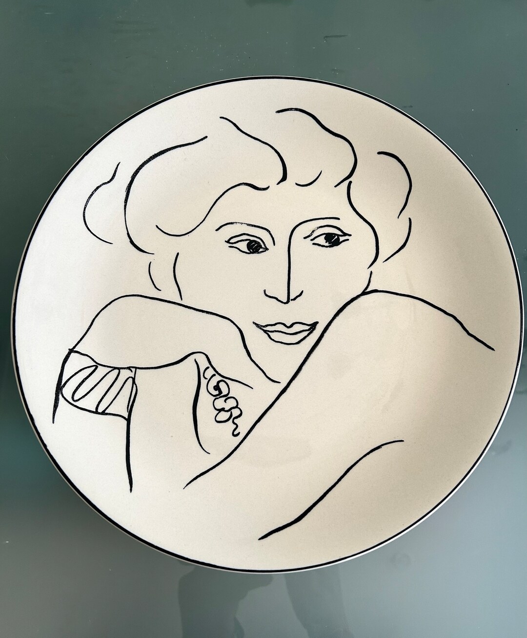 Vintage Large Art Deco Female Theme Plate Female Wall Plate Decor - Etsy