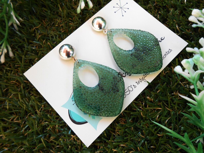See-through Green Bubble Drop Earrings Glitz-o-matic - Etsy