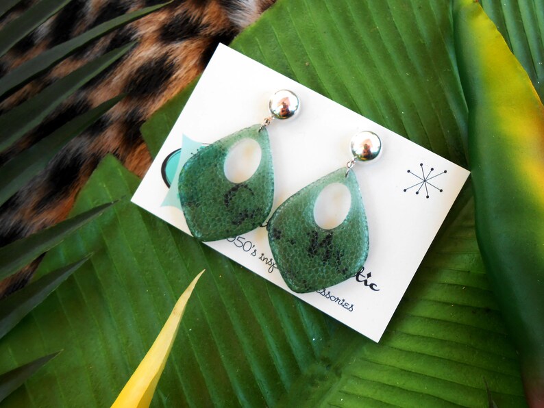 See-through Green Bubble Drop Earrings Glitz-o-matic - Etsy
