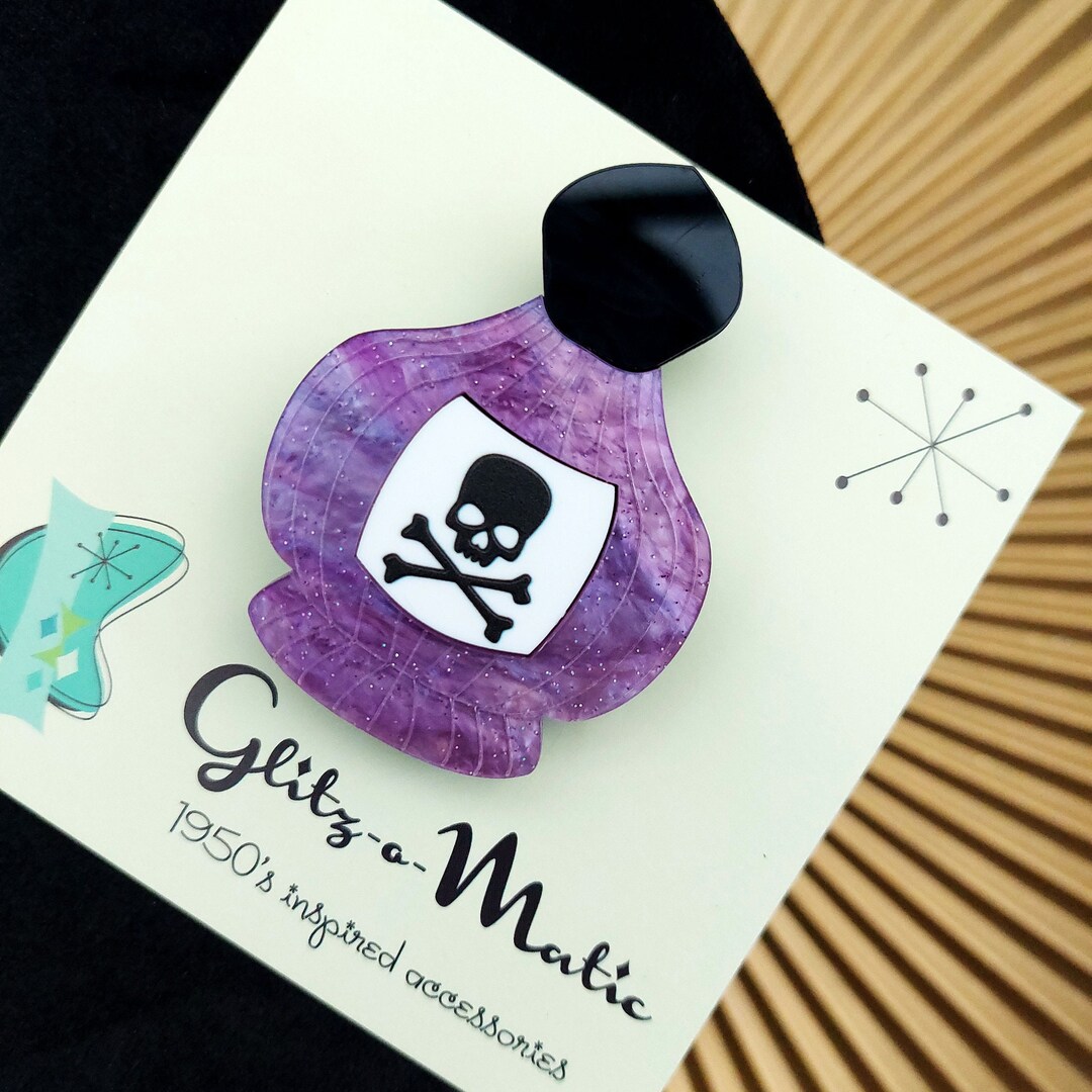 1950s Style Halloween Poison Brooch by Glitzomatic Glitz-o-matic - Etsy
