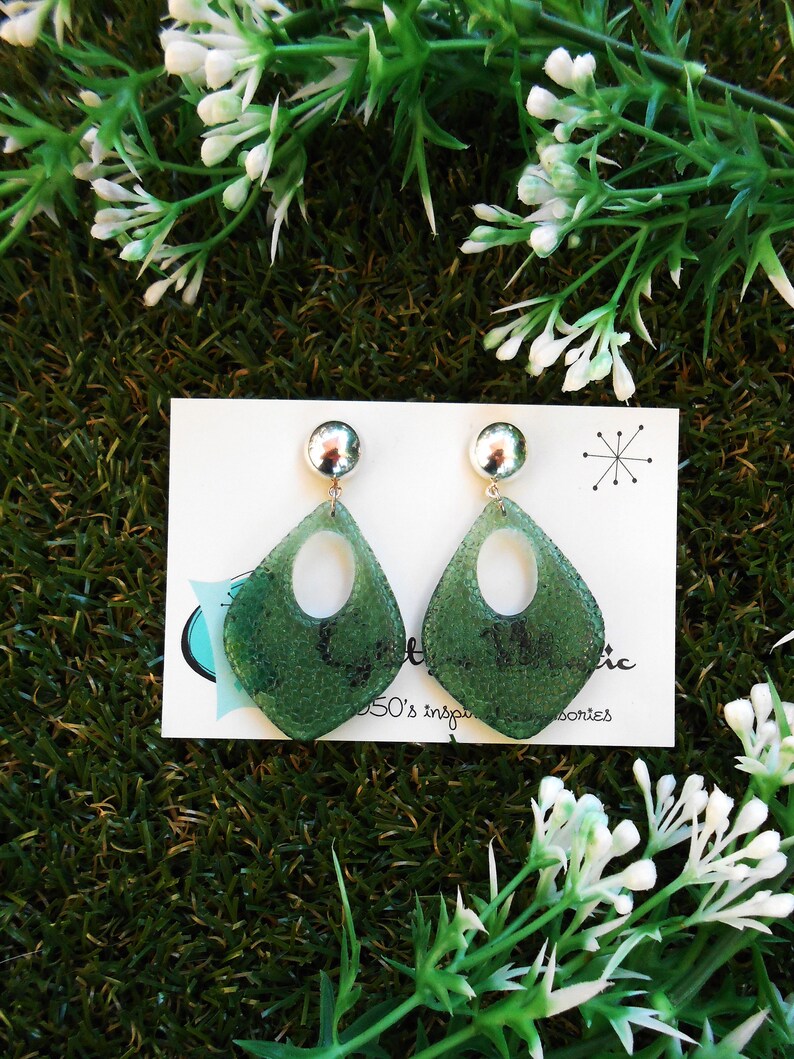 See-through Green Bubble Drop Earrings Glitz-o-matic - Etsy