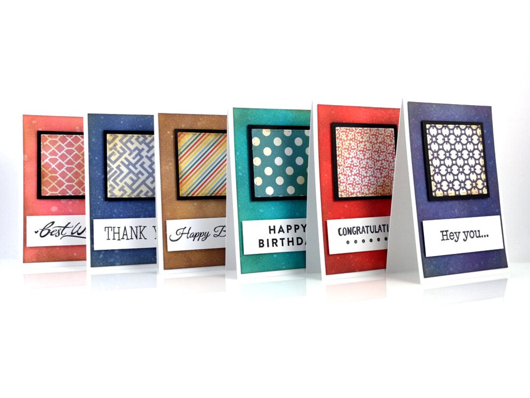 6 Popup Note Card Set With Mixed Sentiments and Fun Pattern - Etsy