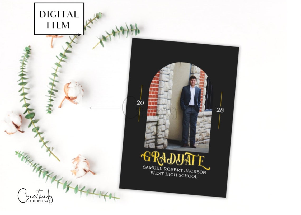 Graduation Card, Grad Announcement, Senior Graduation, High School Grad ...
