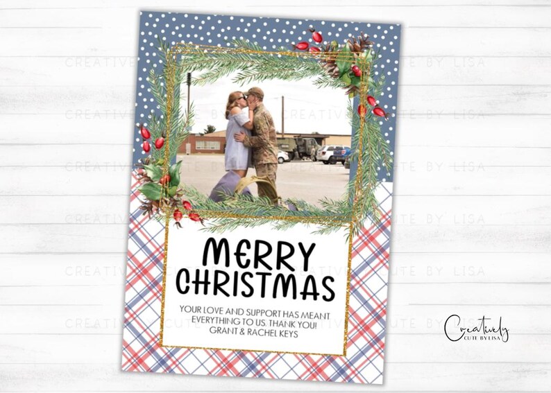 Military Christmas Card, Most Wonderful Time of the Year, Family Photo ...