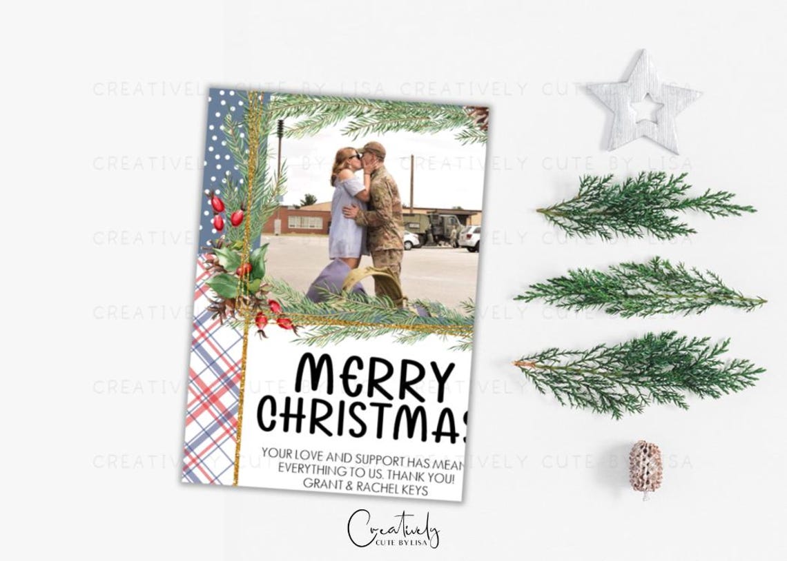 Military Christmas Card, Most Wonderful Time of the Year, Family Photo ...