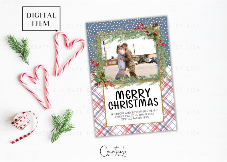 Military Christmas Card, Most Wonderful Time of the Year, Family Photo ...