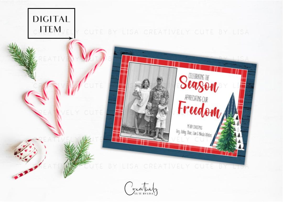 Military Christmas Card, Military Holiday Card, Patriotic Christmas ...