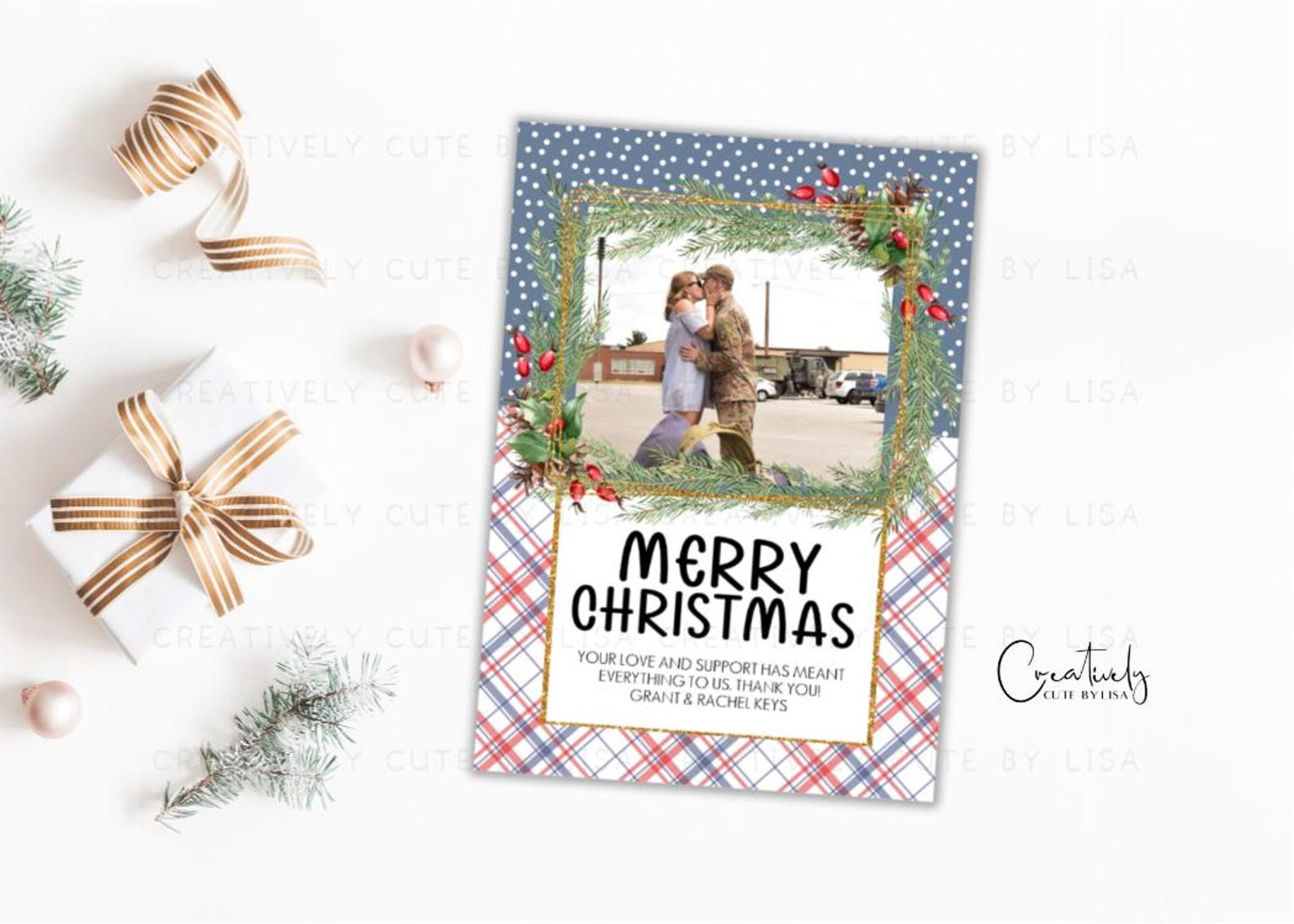 Military Christmas Card, Most Wonderful Time of the Year, Family Photo ...