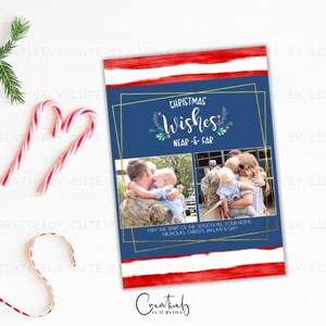 Military Christmas Card, Christmas Wishes Near and Far, Patriotic ...
