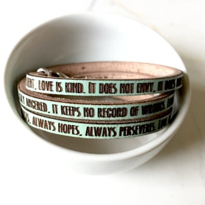Love Is... 1 Corinthians 13:4-8 Daily Reminder Leather Wrap Bracelet ...
