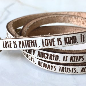 Love Is... 1 Corinthians 13:4-8 Daily Reminder Leather Wrap Bracelet ...