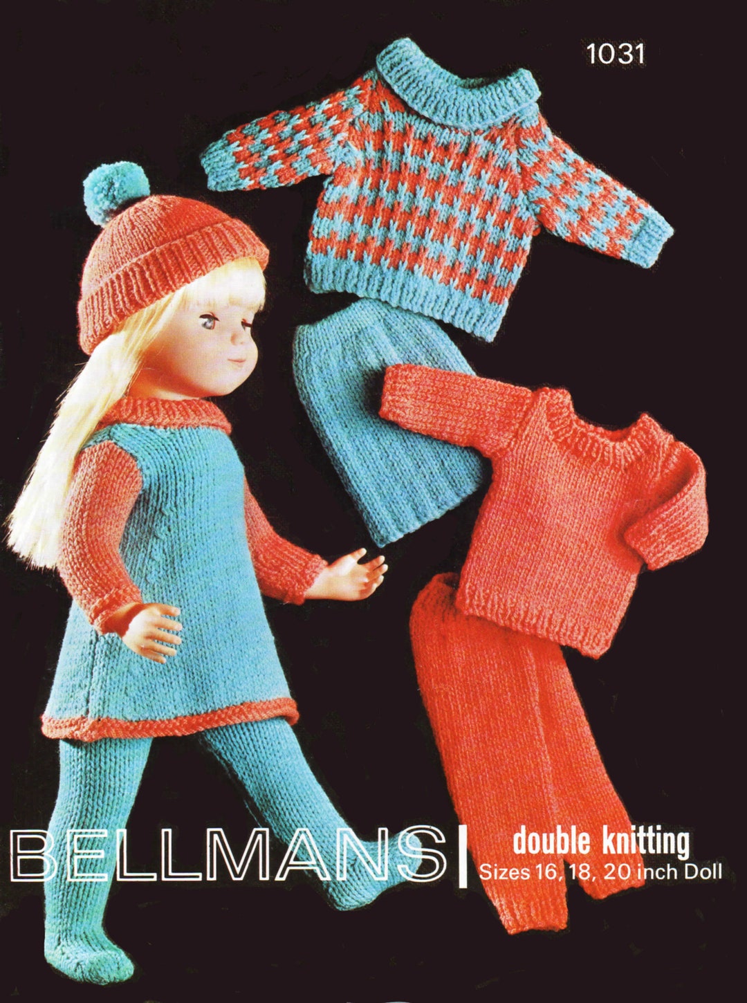 Vintage Bellman's Doll Clothes Double Knitting Patterns: Fits 16,18,20 ...