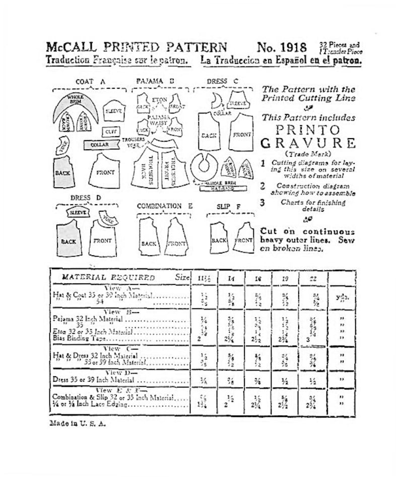 Mccall 1918 14" Patsy Doll Clothes Pattern PDF - Etsy