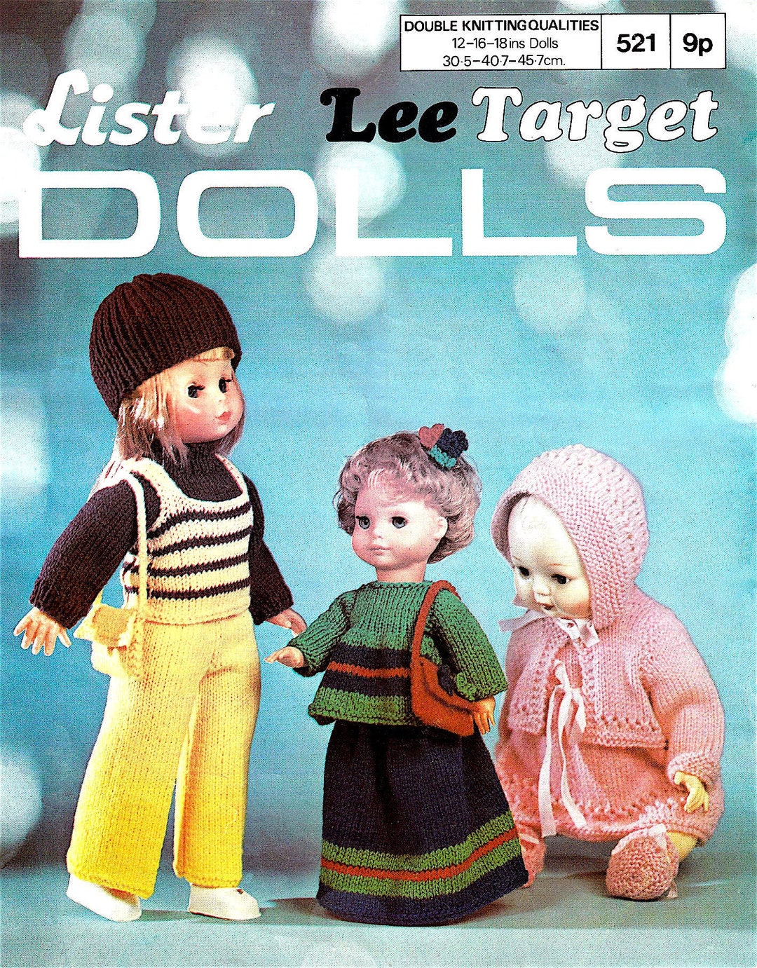 Vintage Lister Lee Target Doll Clothes Knitting Pattern #521: Fits 12 ...