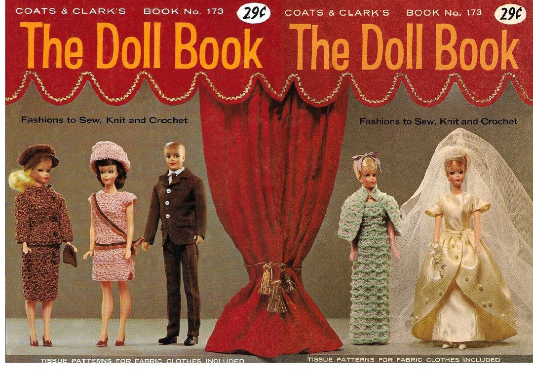 Vintage Coats & Clark's the Doll Book No.173 - Sew, Knit, Crochet - PDF ...
