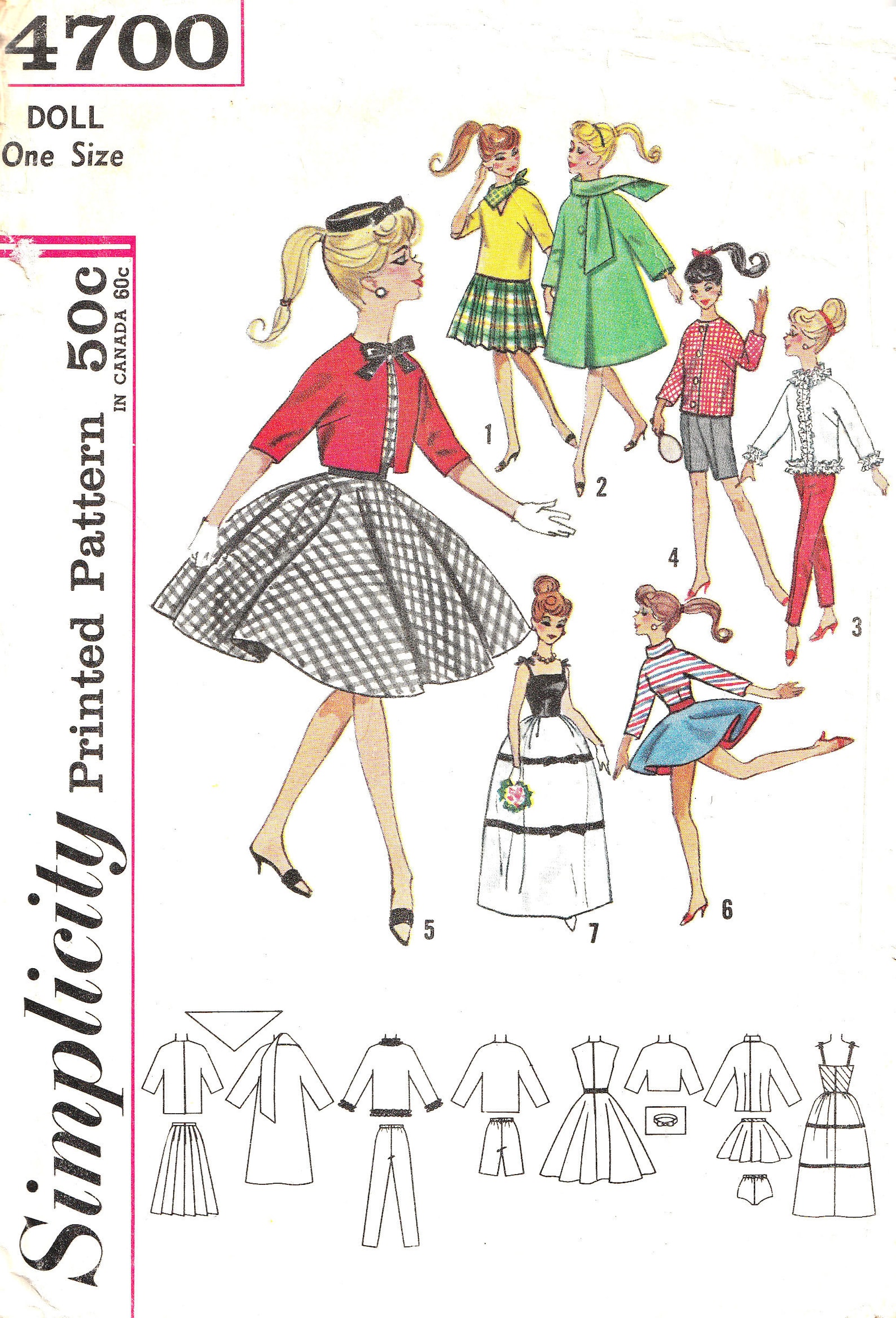 Vintage Simplicity 4700 Pattern for 11.5" Doll - Etsy