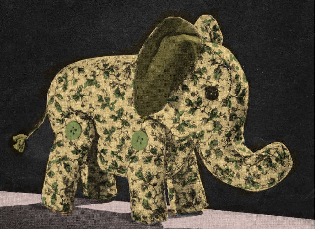 Vintage Elephant Toy Sewing Pattern - Download - Etsy