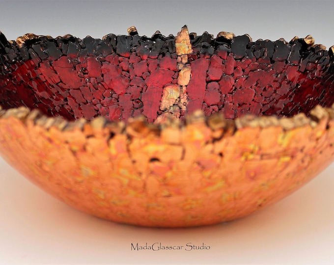 The Copper Vein Fused Tempered Glass Bowl - Etsy