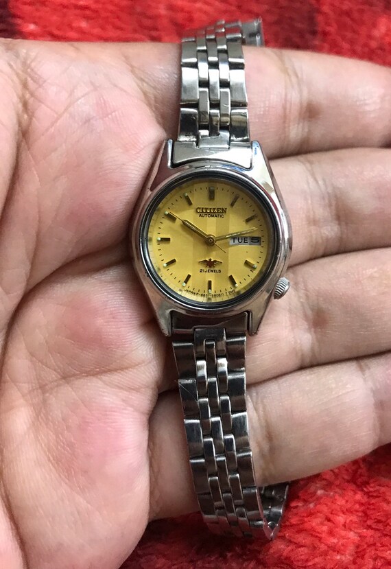 Automatic watch citizen 7 excellent condition women yellow | Etsy