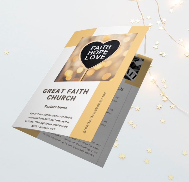 Church Bulletin Template | Bifold Template | Church Weekly Newsletter ...