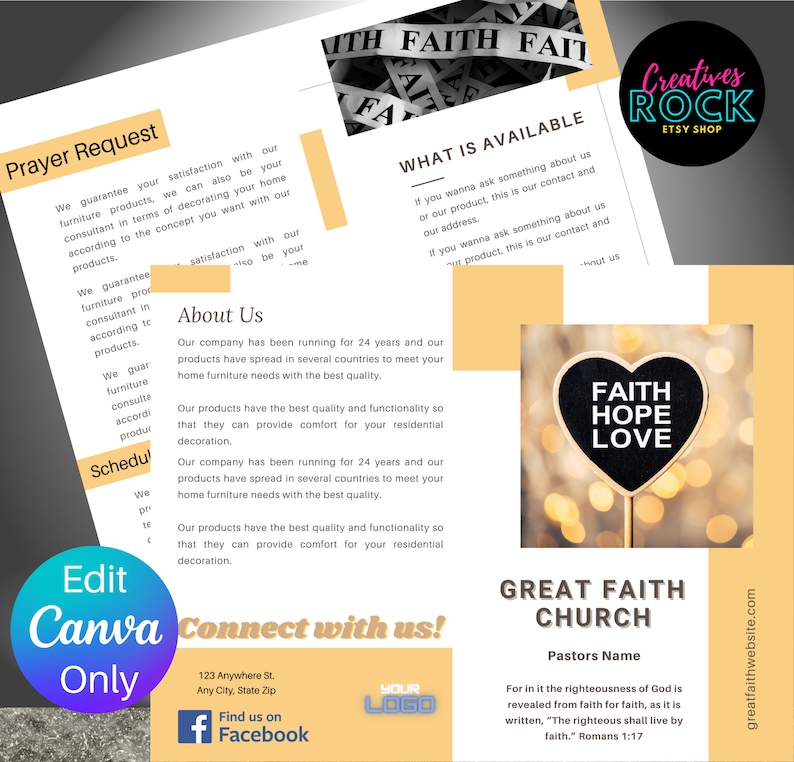 Church Bulletin Template | Bifold Template | Church Weekly Newsletter ...