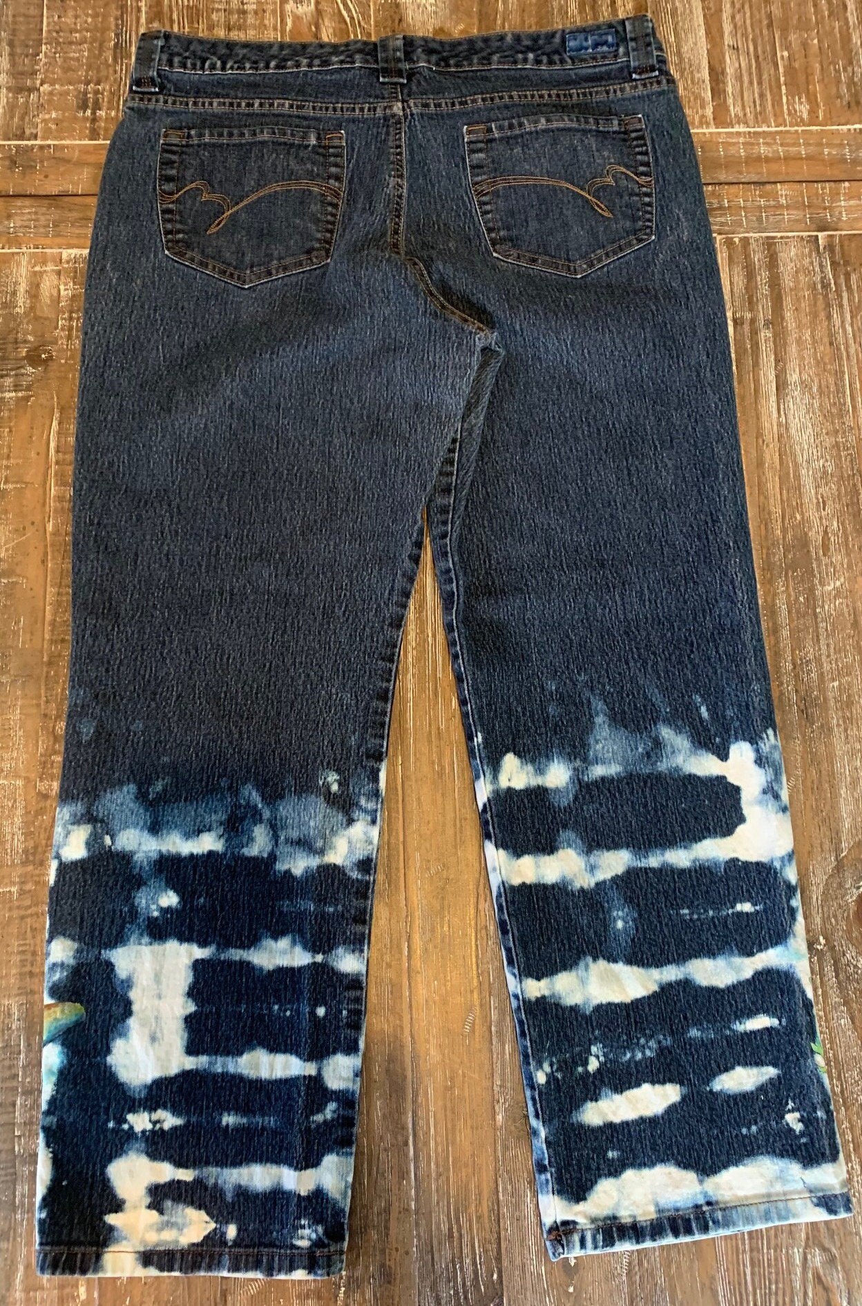 Painted Jeans Sea Turtle With Coral on Denim Blue Jeans - Etsy