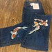 Painted Jeans Hand Painted Koi Fish on Denim Blue Jeans Women's Jeans ...