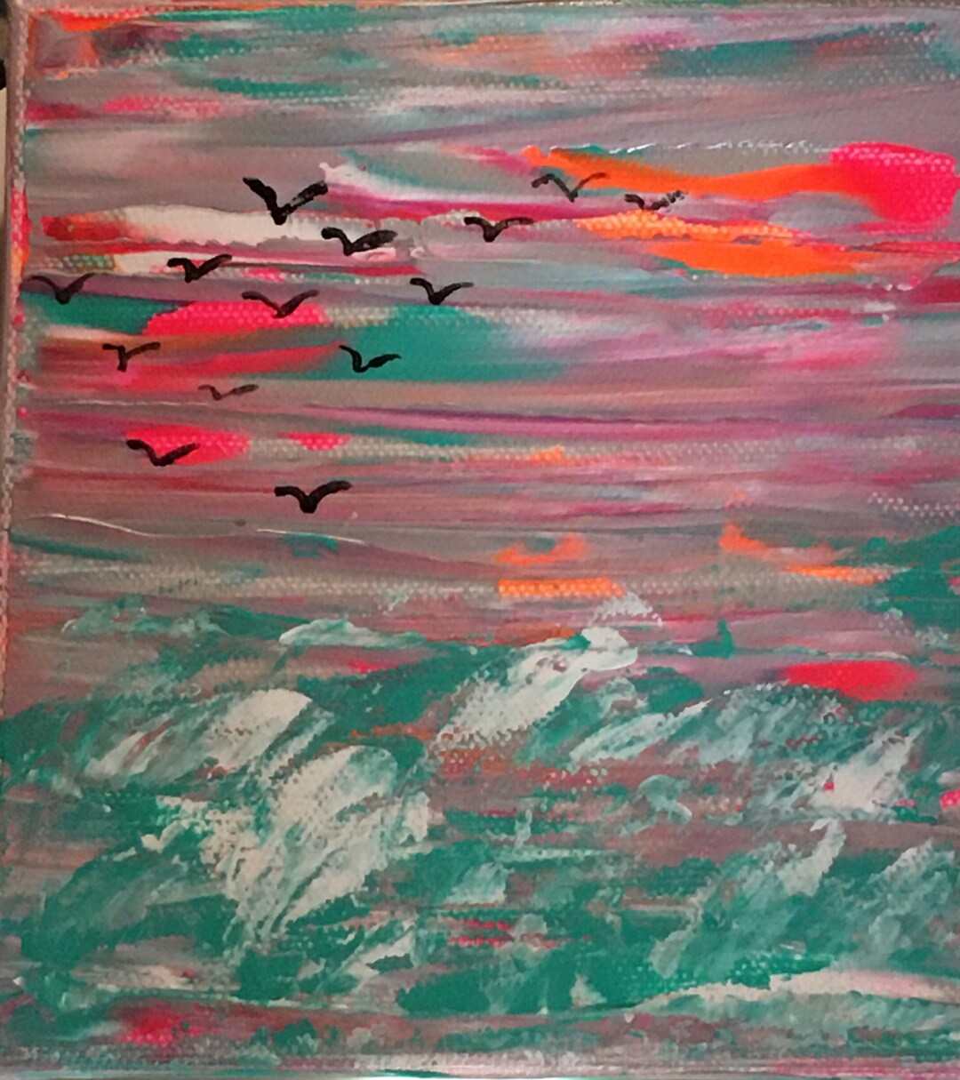 Afternoon Flight… Abstract Painting… Original Painting on Stretched ...